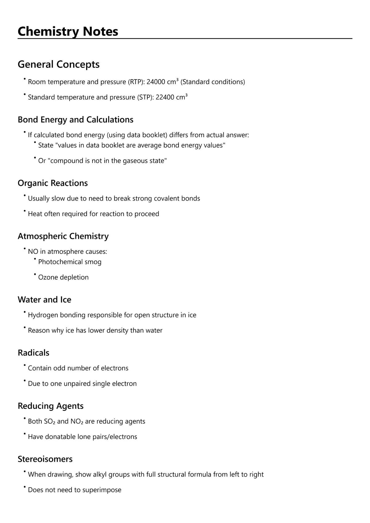 Chem Notes | Chemistry - IB | Thinkswap
