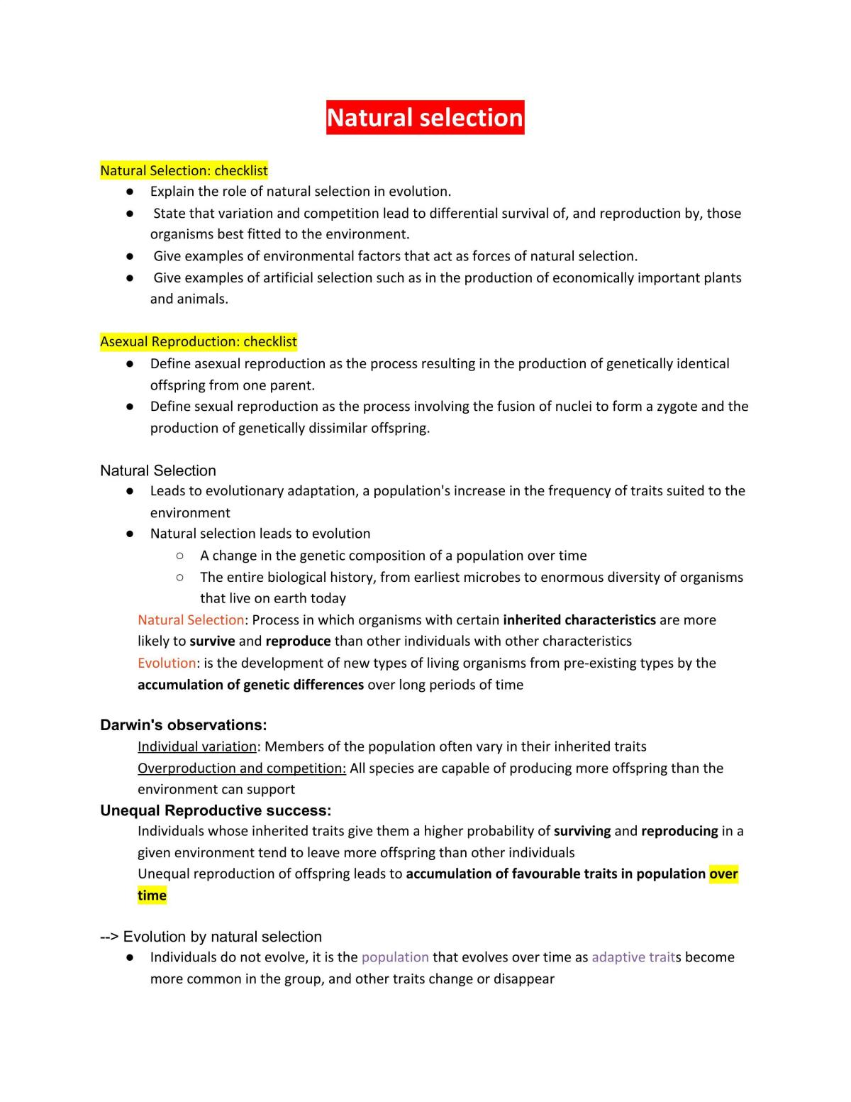 Biology Notes Y4 | Biology - GCE O Level | Thinkswap