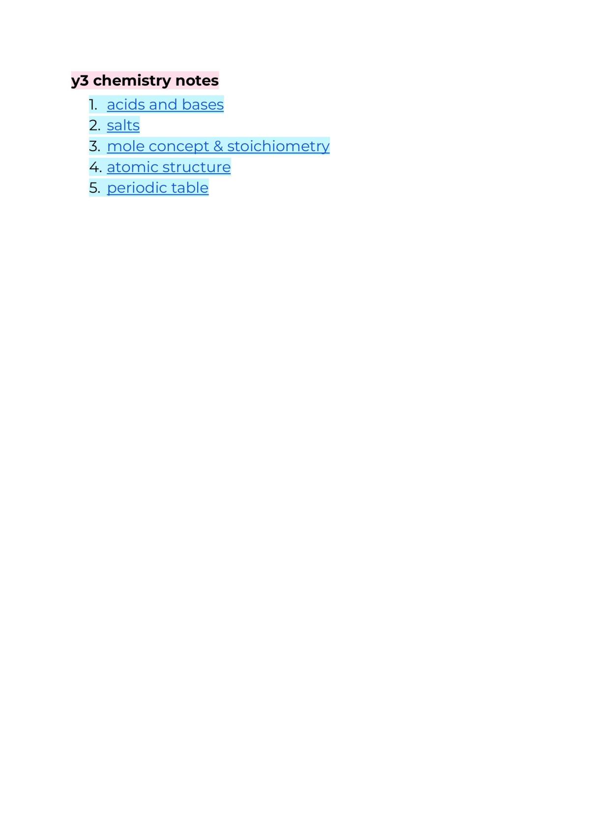 Ip/o Levels Y3 Chemistry Notes 5 Topics | Chemistry - GCE O Level ...