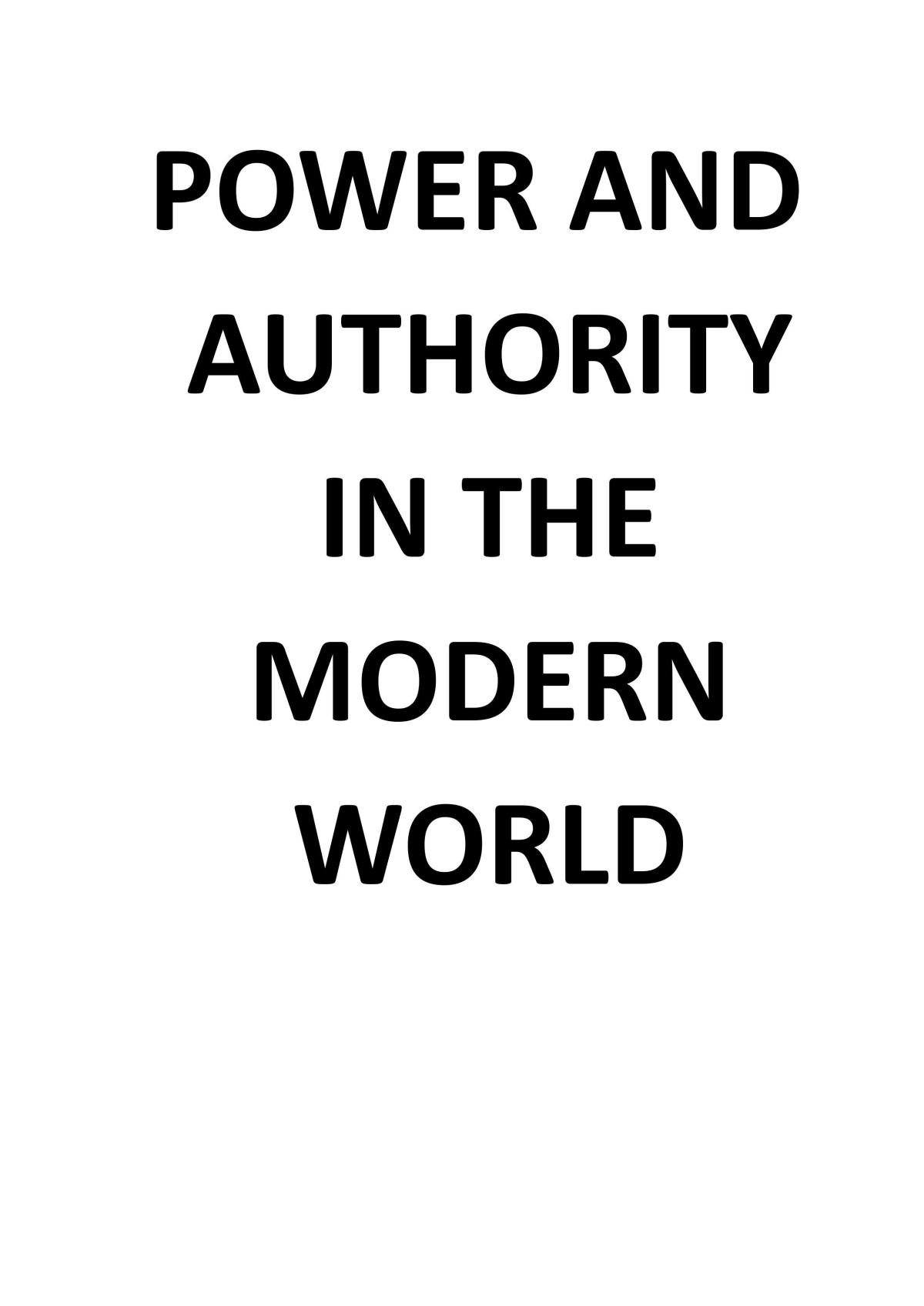 Power And Authority in The Modern World | Modern History - Year 12 HSC ...