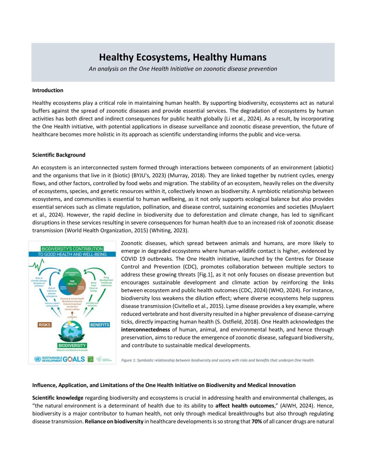 Biodiversity SHE: Healthy Ecosystems, Healthy Humans A+ | Biology ...