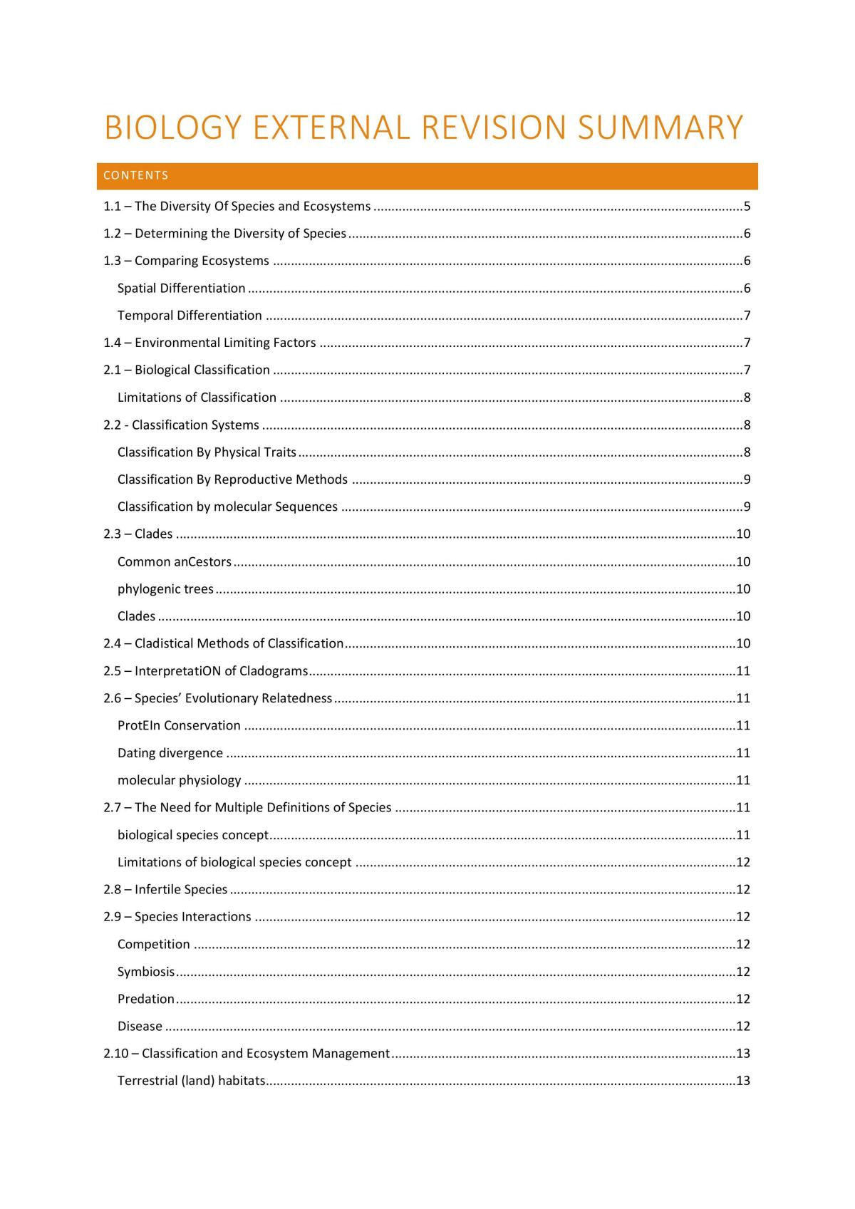 Biology Year 12 Units 3 and 4 Summary Notes | Biology - Year 12 QCE ...