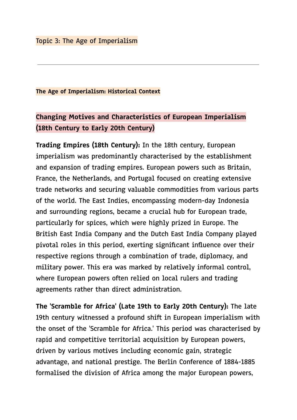 Age of Imperialism | Modern History - Year 12 HSC | Thinkswap