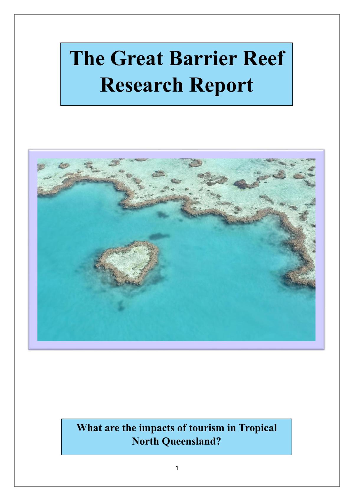The Great Barrier Reef Research Report | Geography - Year 11 VCE ...