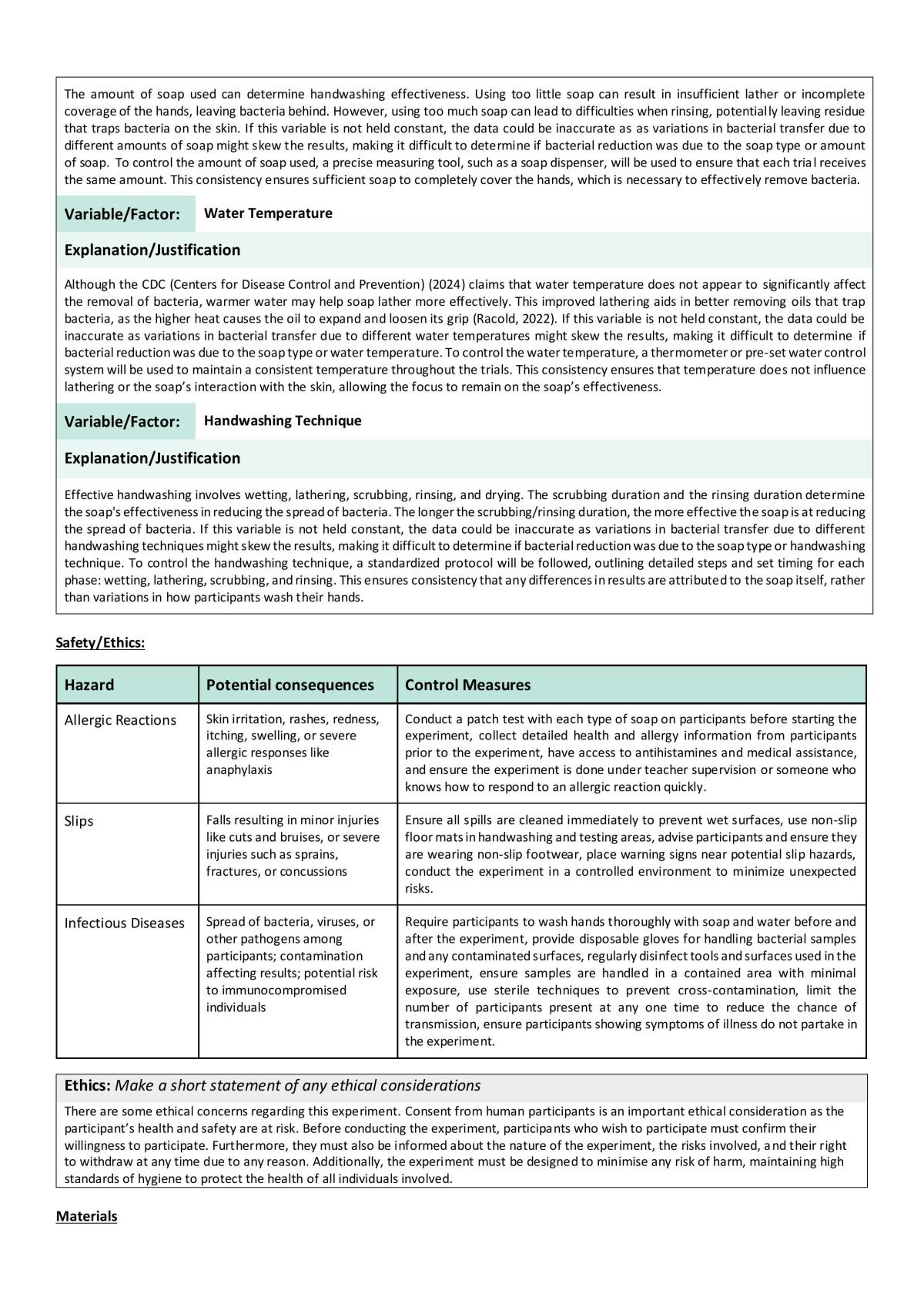 Design and Deconstruct and Prac Report | Biology - Year 11 SACE | Thinkswap