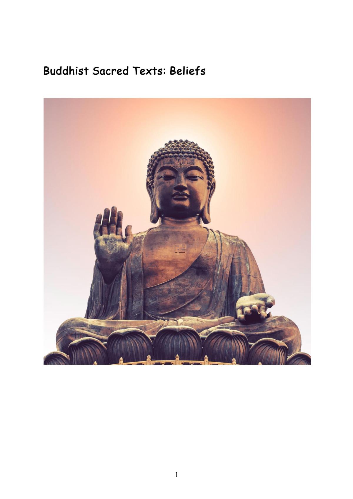 Buddhist Sacred Texts | Studies of Religion II - Year 11 HSC | Thinkswap