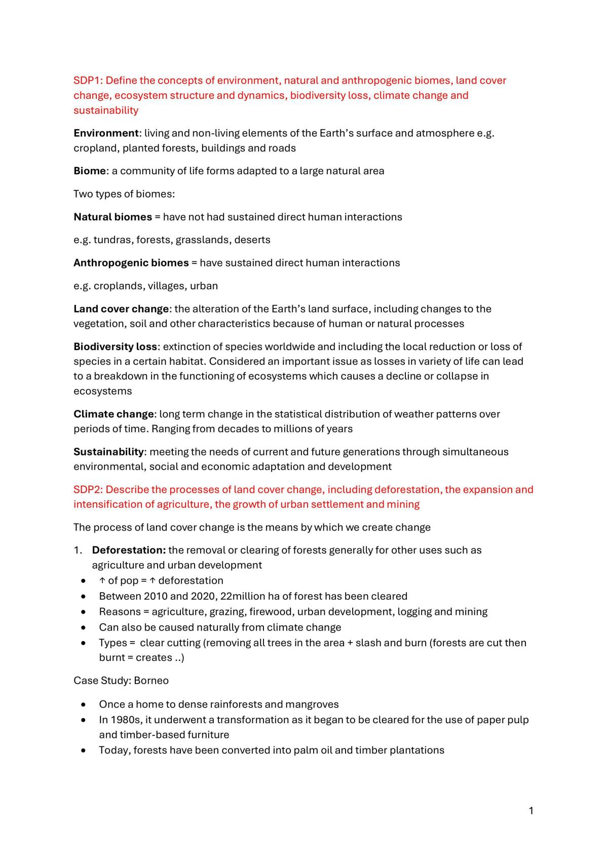 Geography Unit 3 Notes | Geography - Year 12 WACE | Thinkswap