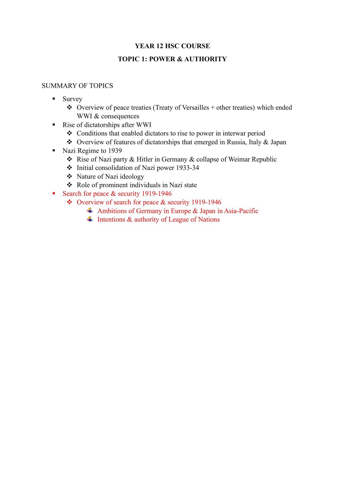 Topic 1: Power & Authority | Modern History - Year 12 HSC | Thinkswap