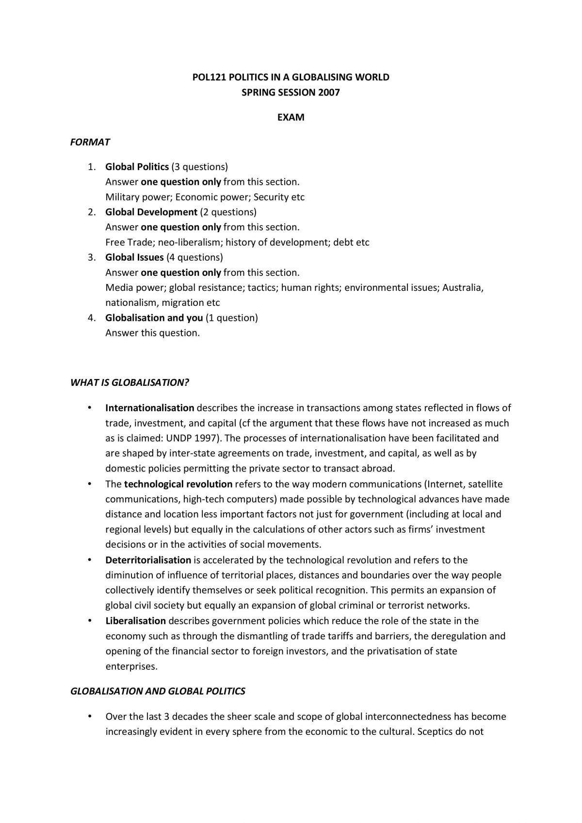 Exam Study Guide That Covers The Complete Subject. | POL121 - Politics ...