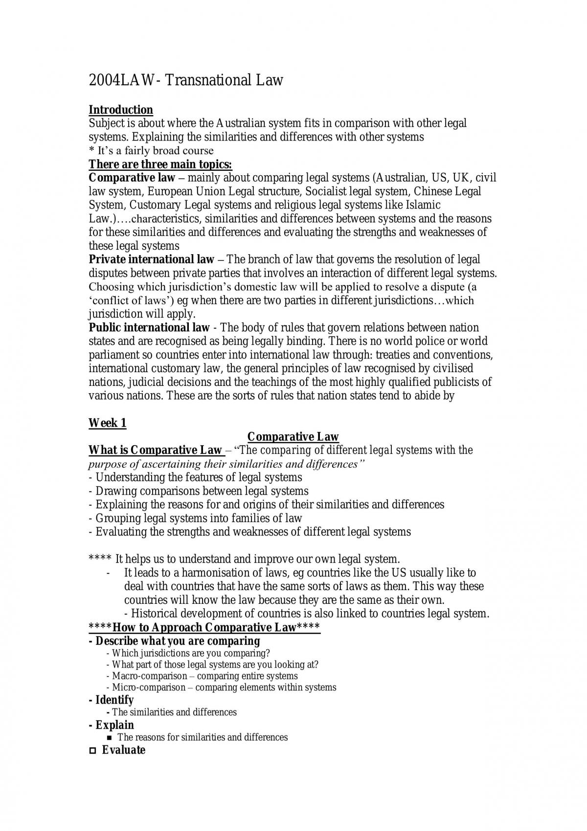 Transnational Law Notes | 2004LAW - Transnational Law - Griffith ...