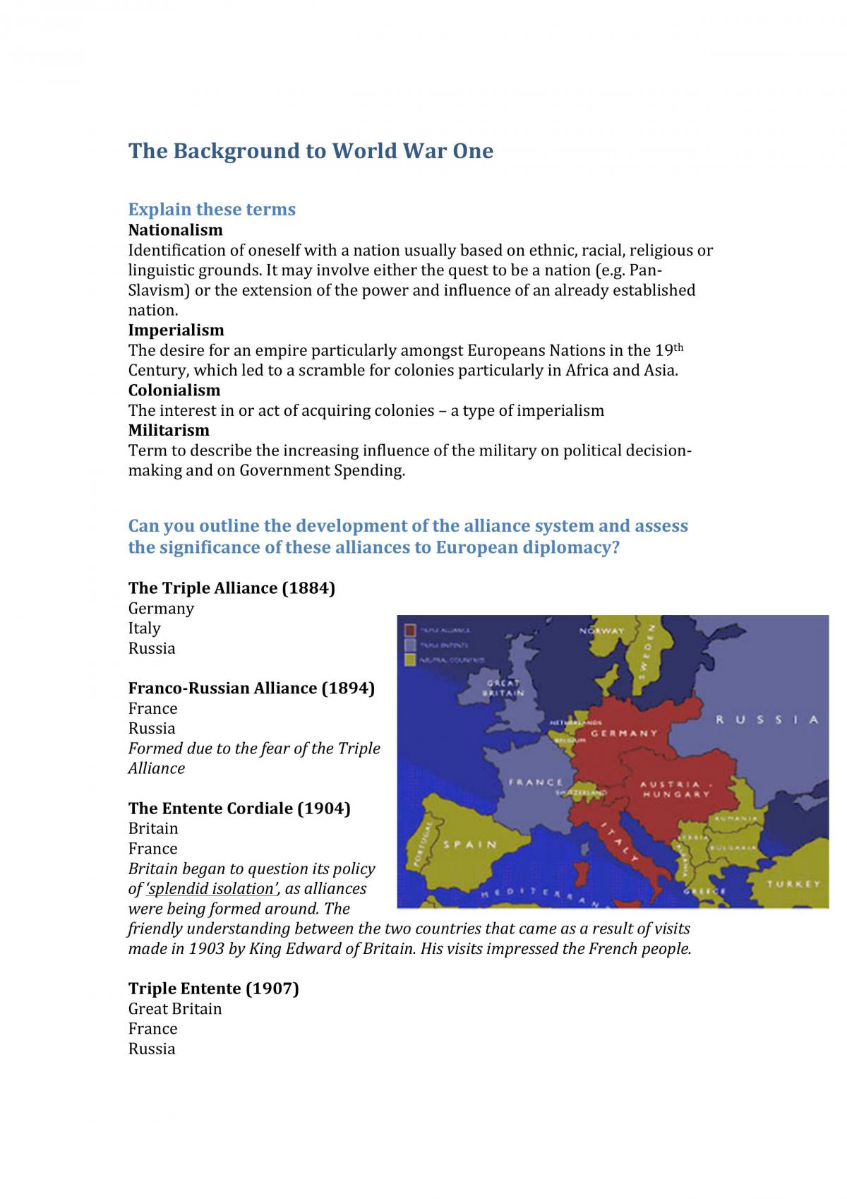 Modern Prelims - World War 1 | Modern History - Year 11 HSC | Thinkswap