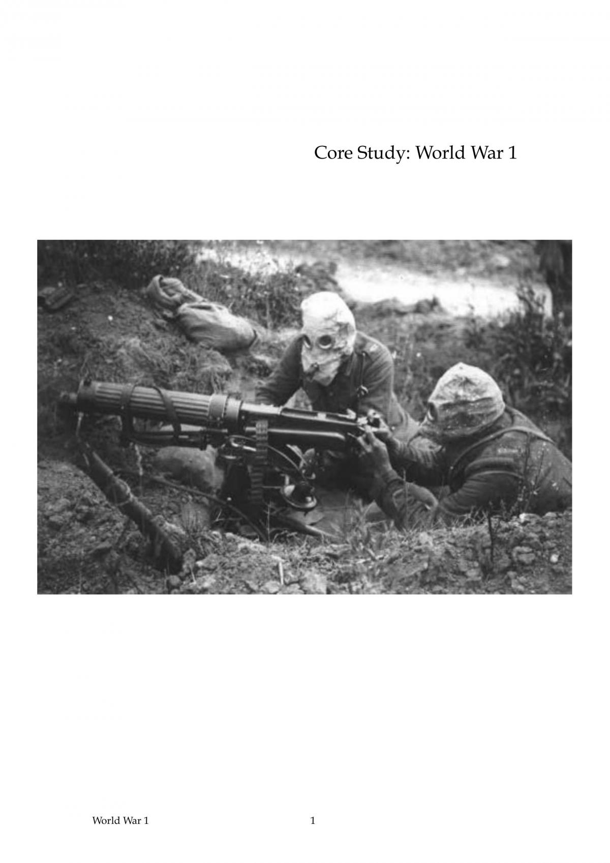 Notes on World War 1 Core Study | Modern History - Year 12 HSC | Thinkswap