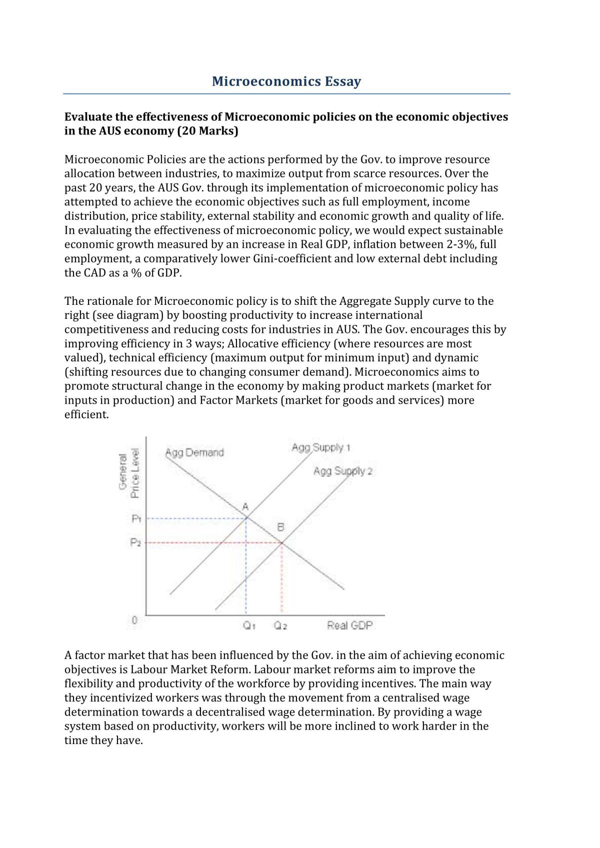 Microeconomics Essay | BUSS1040 - Economics for Business Decision ...