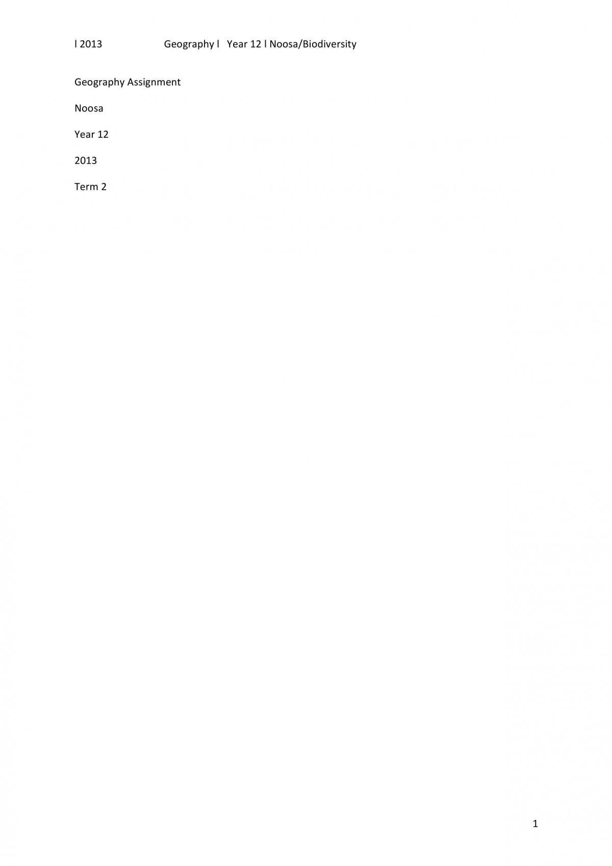 Geography Field Report on Noosa | Geography - Year 12 QCE | Thinkswap