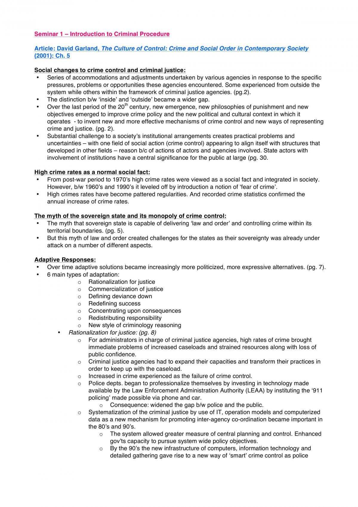 Extremely Detailed Criminal Procedural Law Notes | LAWS1014 - Civil and ...