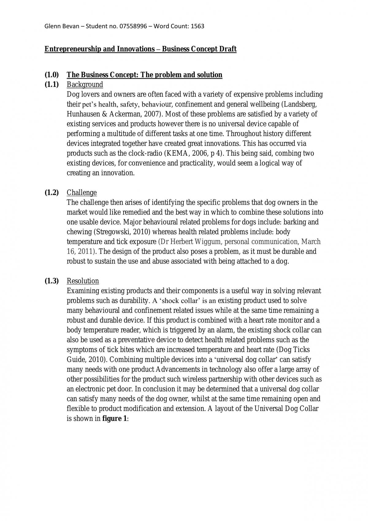 MGB223 - Business Concept Assignment | MGB223 - Entrepreneurship and ...