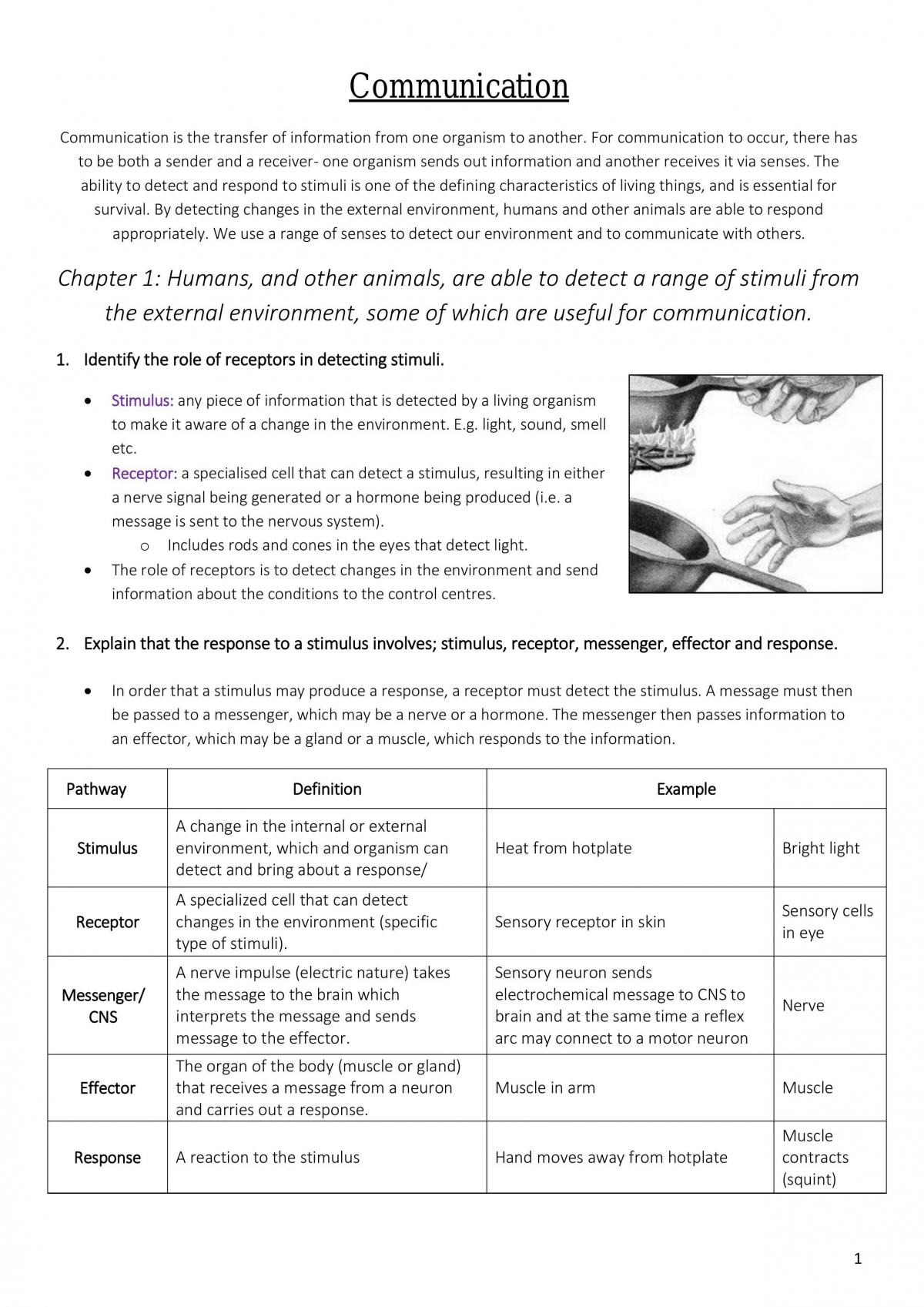 Biology Year 12- Communication | Biology - Year 12 HSC | Thinkswap