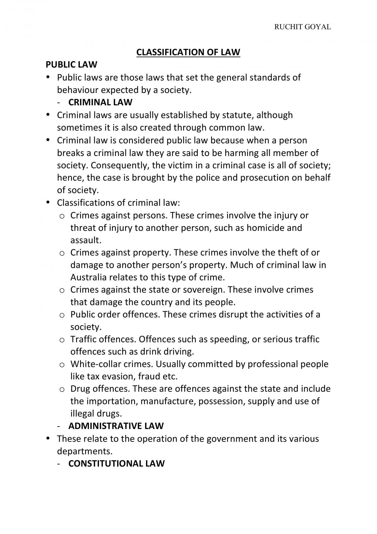 Full Detailed Notes for Topic 2 The Individual and the Law, Done in ...