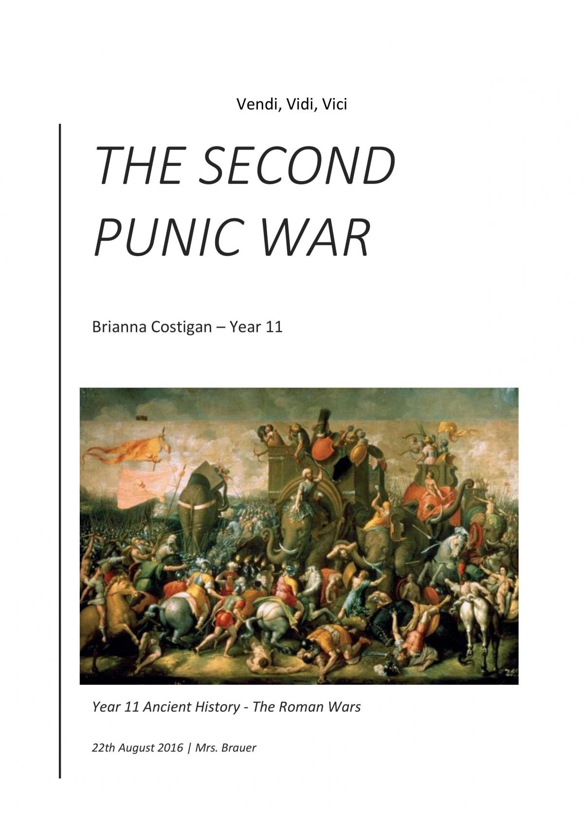 Punic Wars - Research Journal | Ancient History - Year 11 QCE | Thinkswap