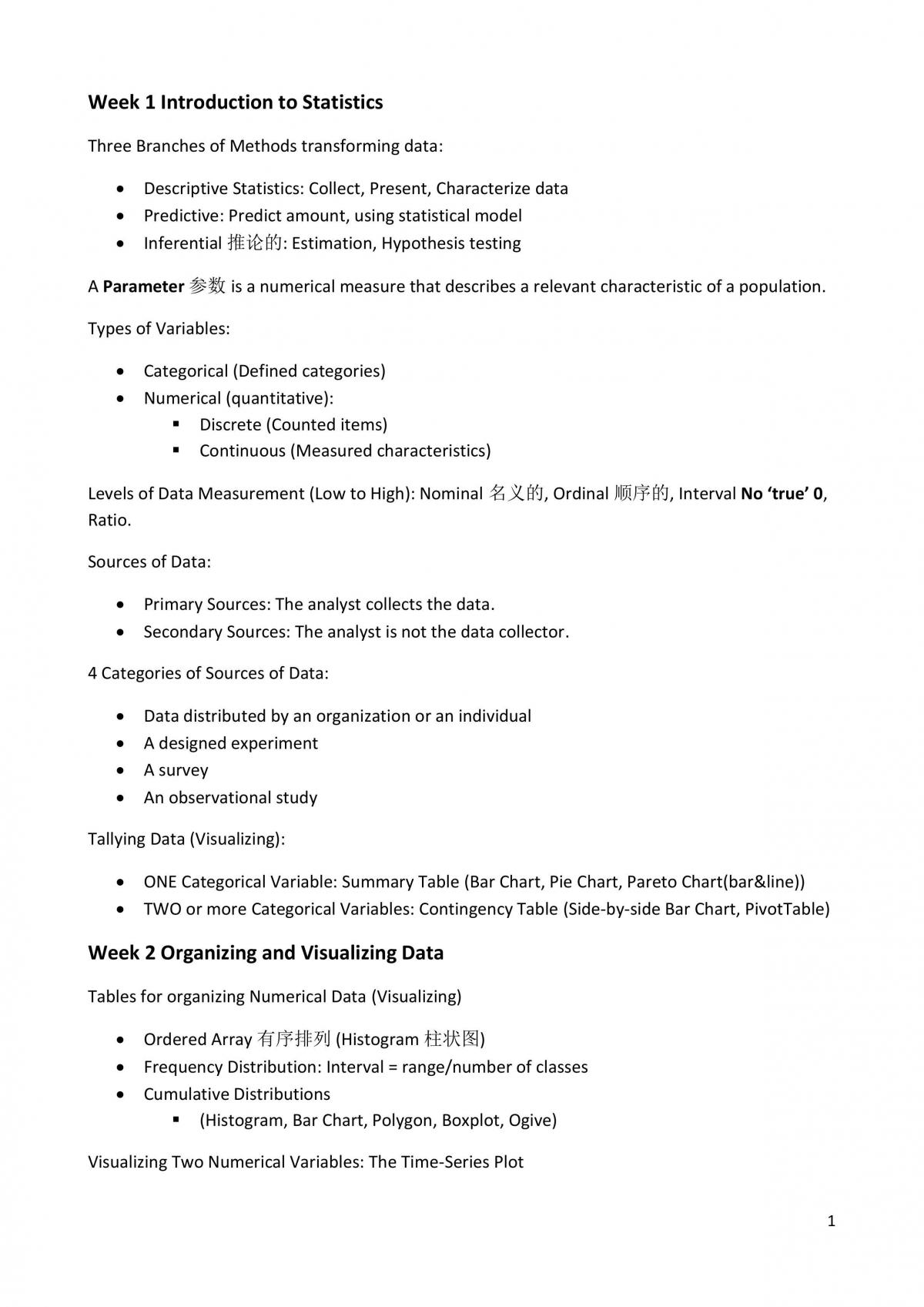 Detailed notes | BUSS1020 - Quantitative Business Analysis - USYD ...