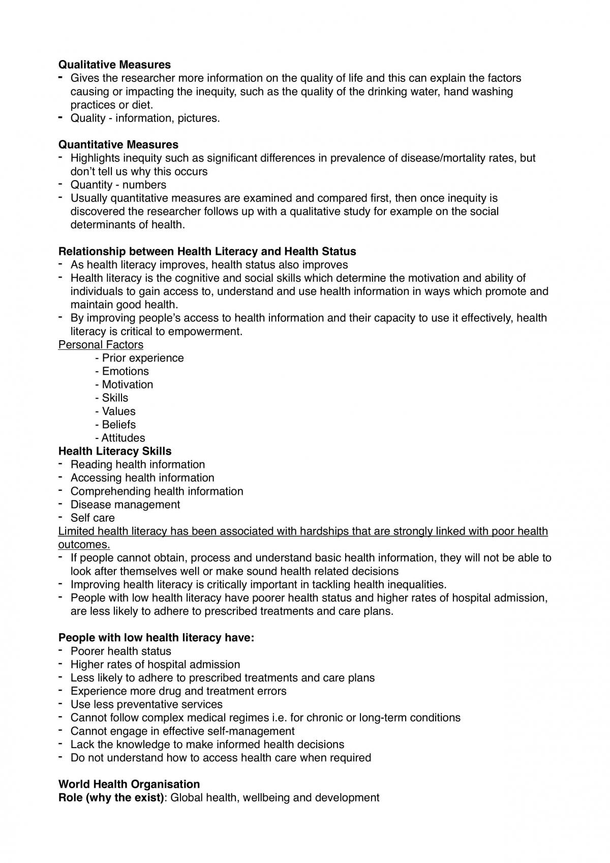 Health Studies Year 12 Semester 1 Notes | Health Studies - Year 12 WACE ...