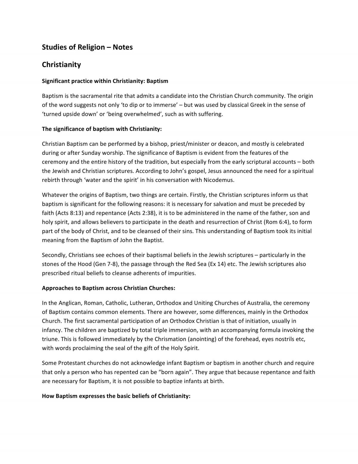 Studies of Religion HSC Notes | Studies of Religion I - Year 12 HSC ...
