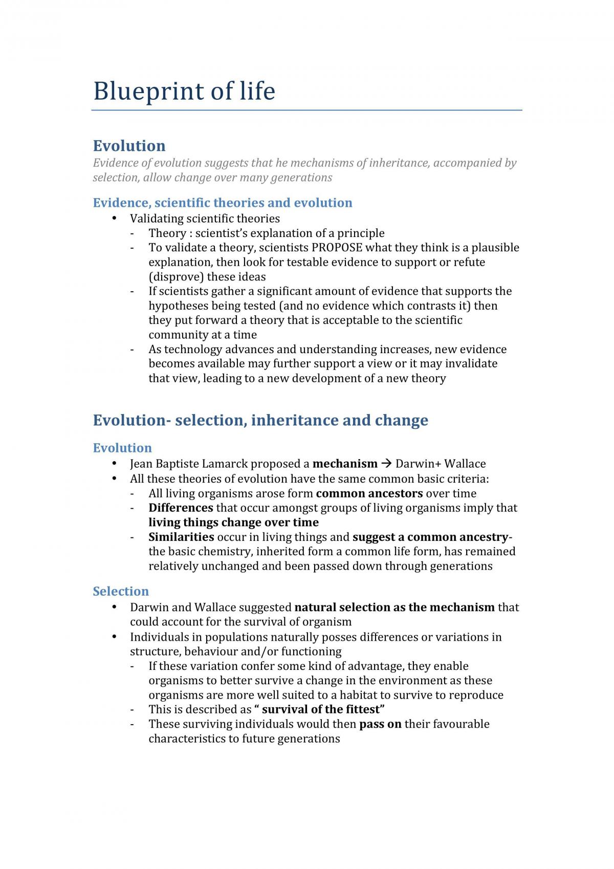 Biology blueprint of life | Biology - Year 12 HSC | Thinkswap