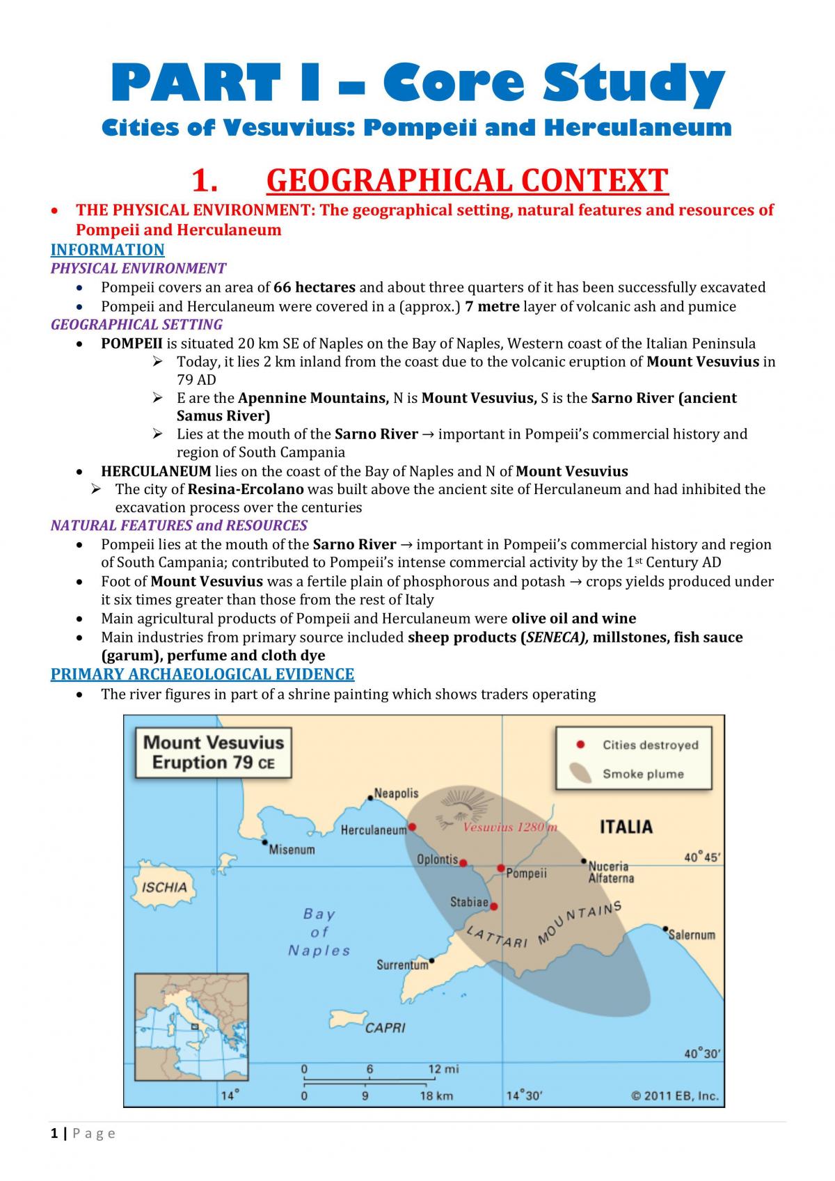 Pompeii and Herculaneum Notes | Ancient History - Year 12 HSC | Thinkswap