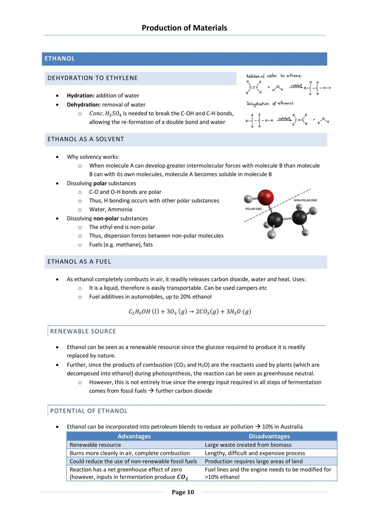 HSC Chemistry - Production of Materials Notes | Chemistry - Year 12 HSC ...