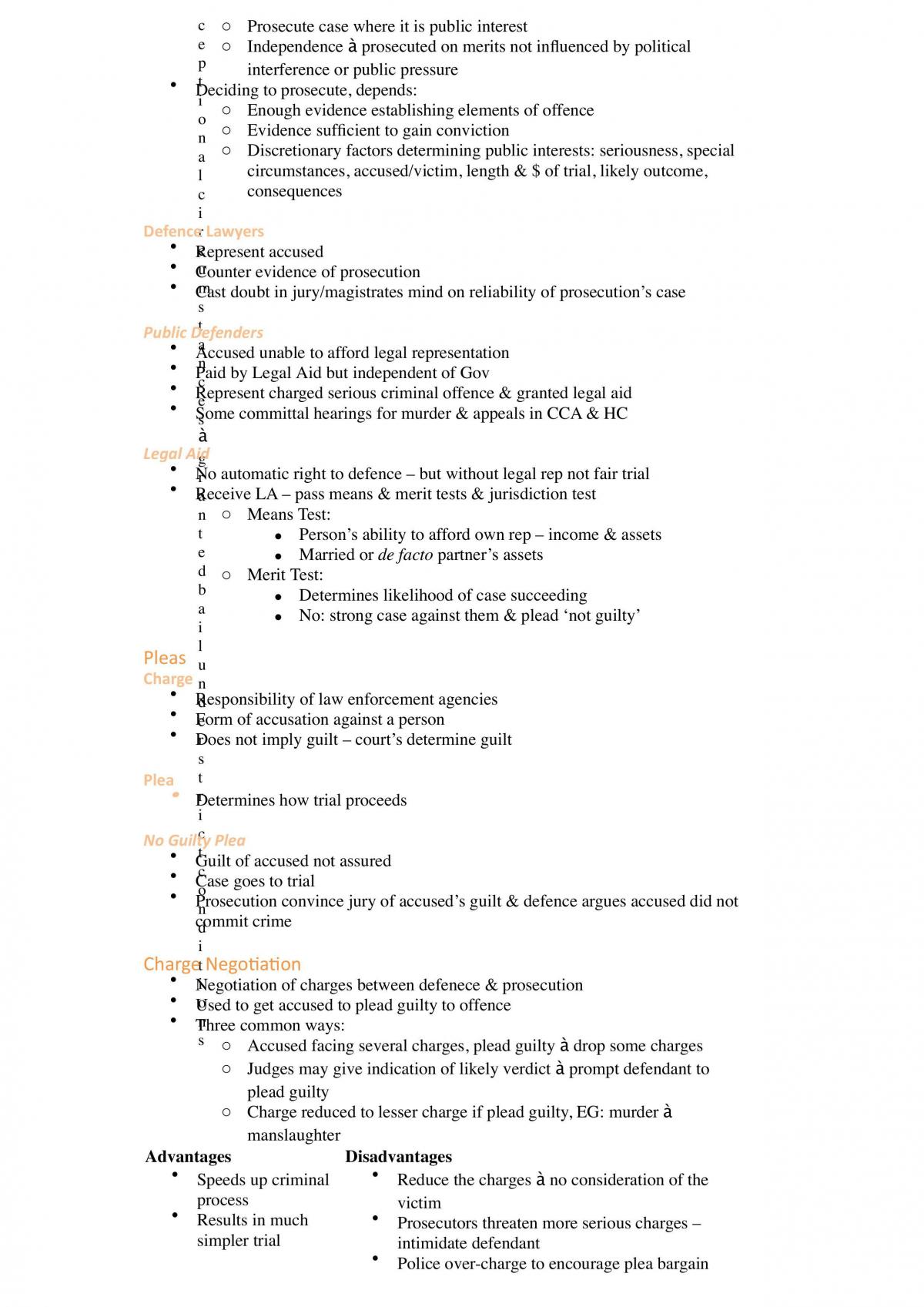 Legal Studies Crime Notes | Legal Studies - Year 12 HSC | Thinkswap