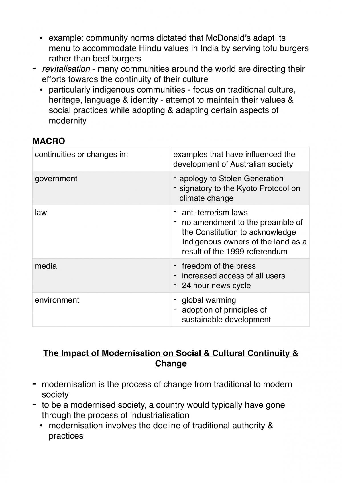 Social and Cultural Continuity and Change | Society and Culture - Year ...
