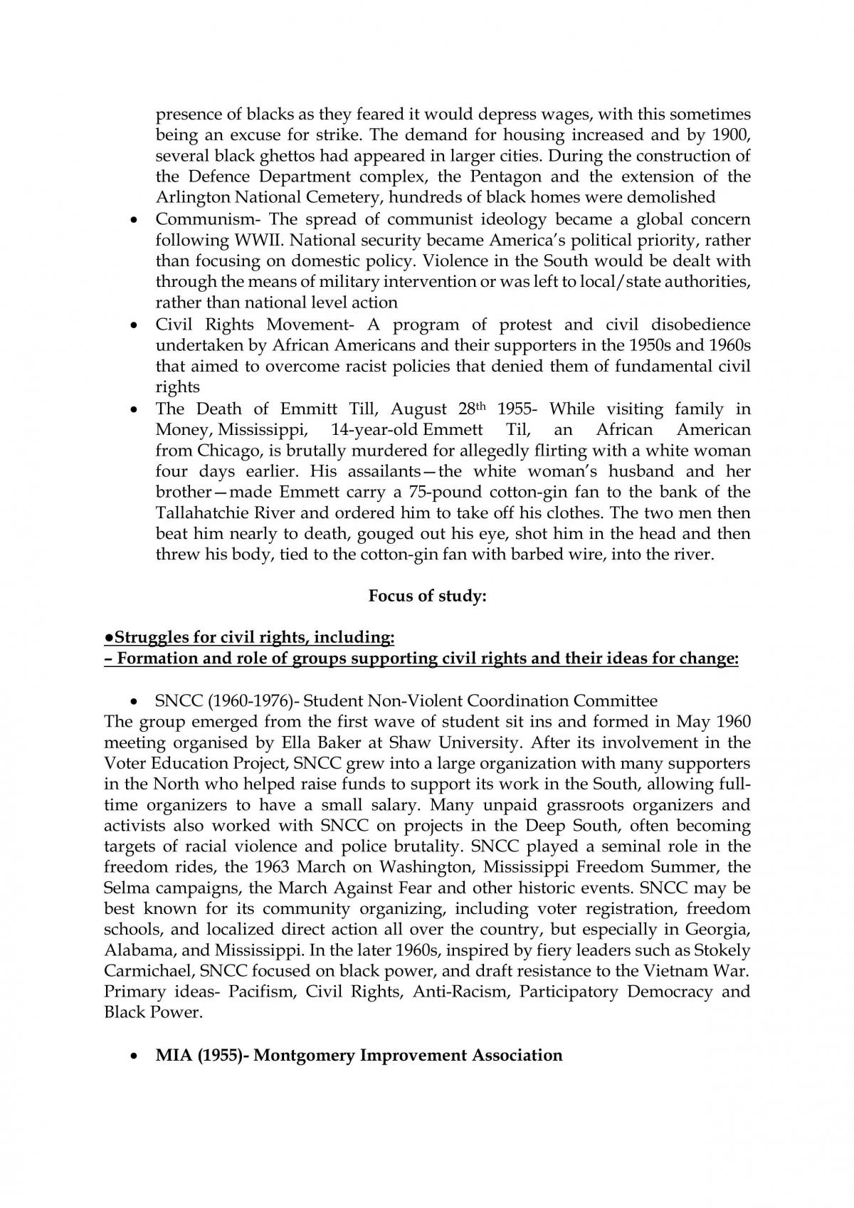 Civil Rights in the USA Complete Notes | Modern History - Year 12 HSC ...