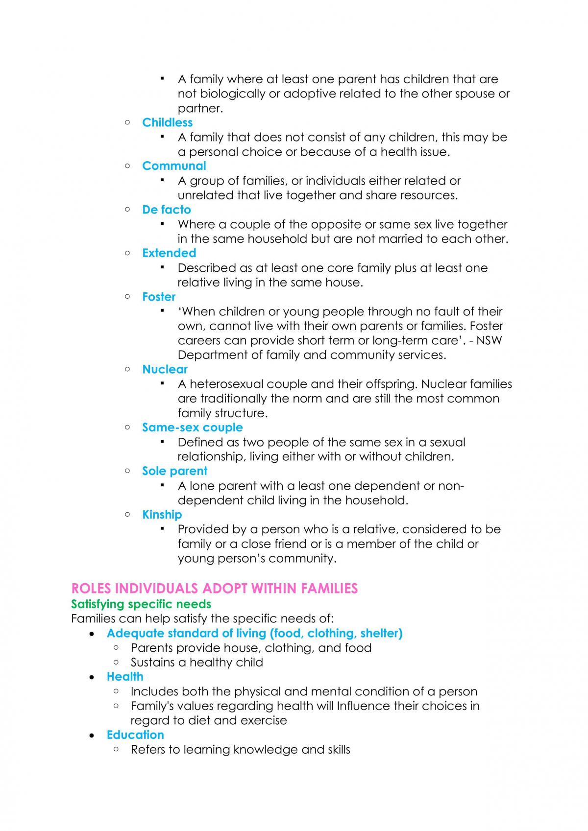 Community and Family studies Preliminary course study notes | Community ...
