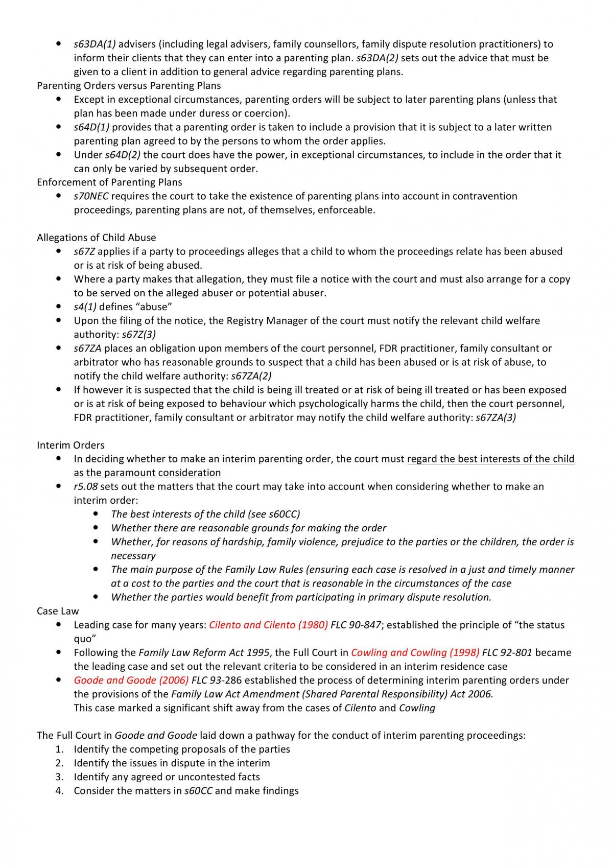 Family Law Lecture notes | LAWS 3023 - Family Law - WSU | Thinkswap