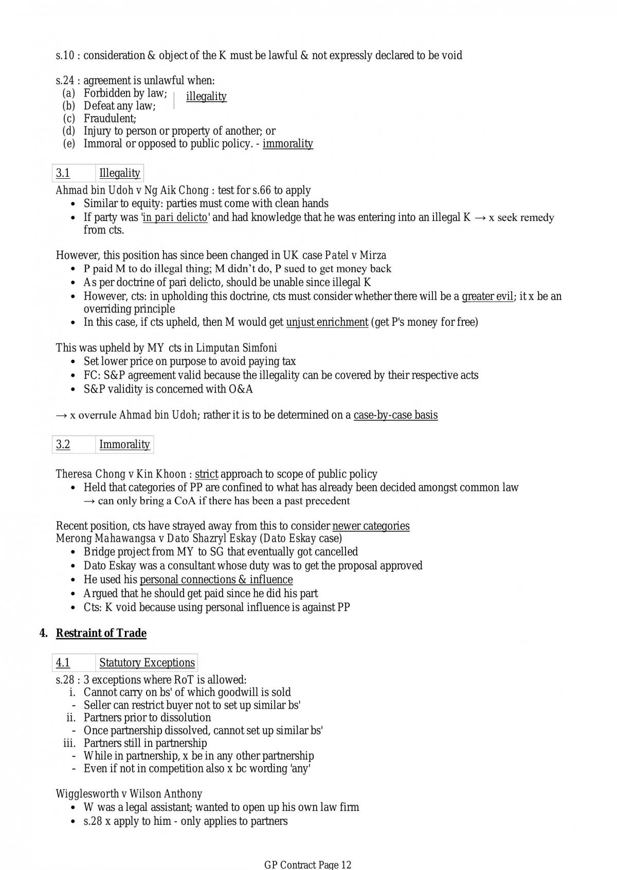 GP Contract Notes | CLP104 - Certified Legal Practice - BAC | Thinkswap