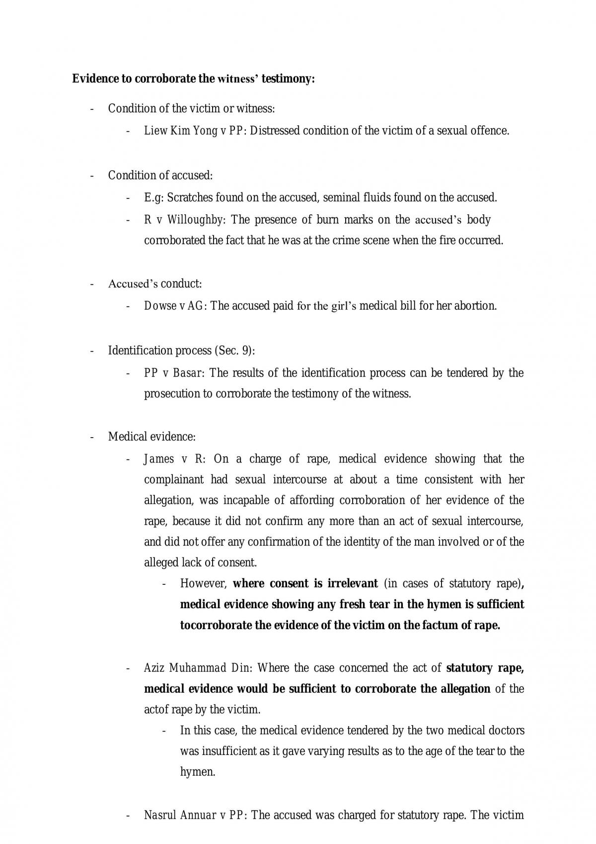 Evidence Law Notes | CLP - Certificate in Legal Practice - BAC | Thinkswap
