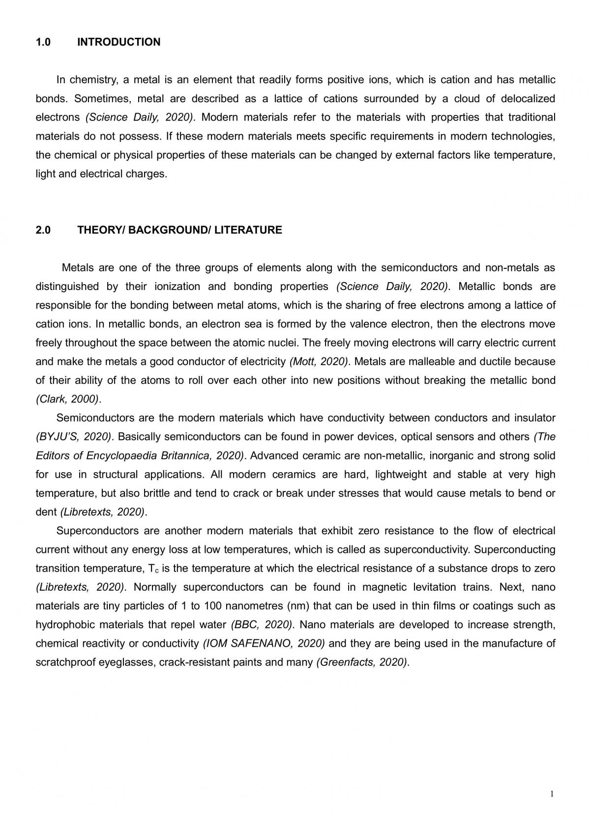 Essay Discussing the Metals and Modern Materials | SCES3023 - Inorganic ...