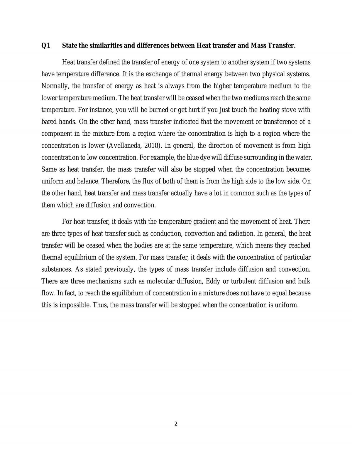 Essays | UGIA2002 - Heat and Mass Transfer - UTAR | Thinkswap