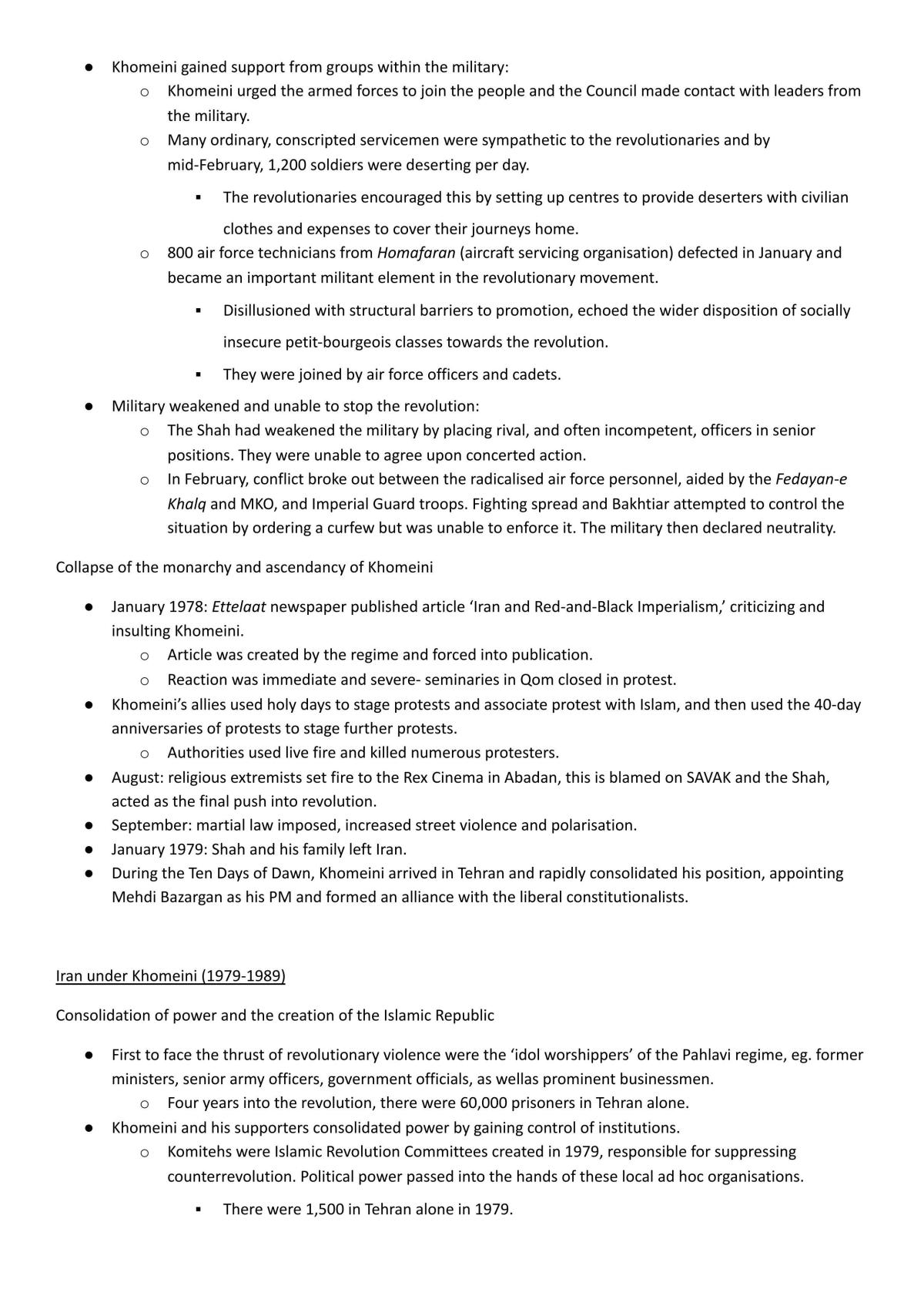 Modern History Iran National Study Notes | Modern History - Year 12 HSC ...