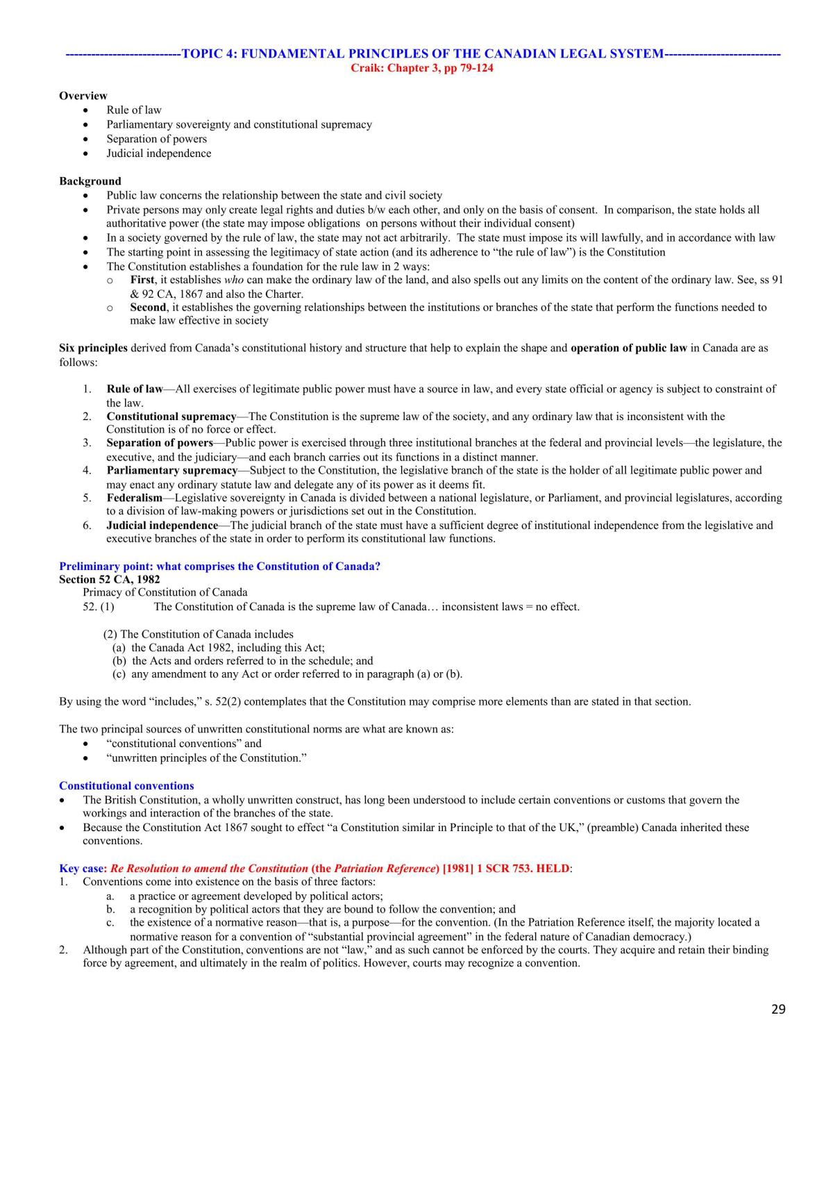 Foundations of Canadian Law Study Notes | GS/Law 6502 - Foundations of ...