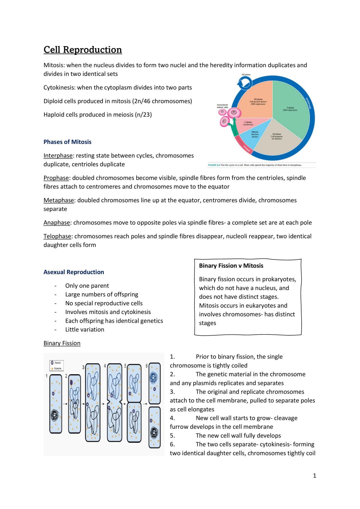 Unit 3 Biology Notes | Biology - Year 12 WACE | Thinkswap