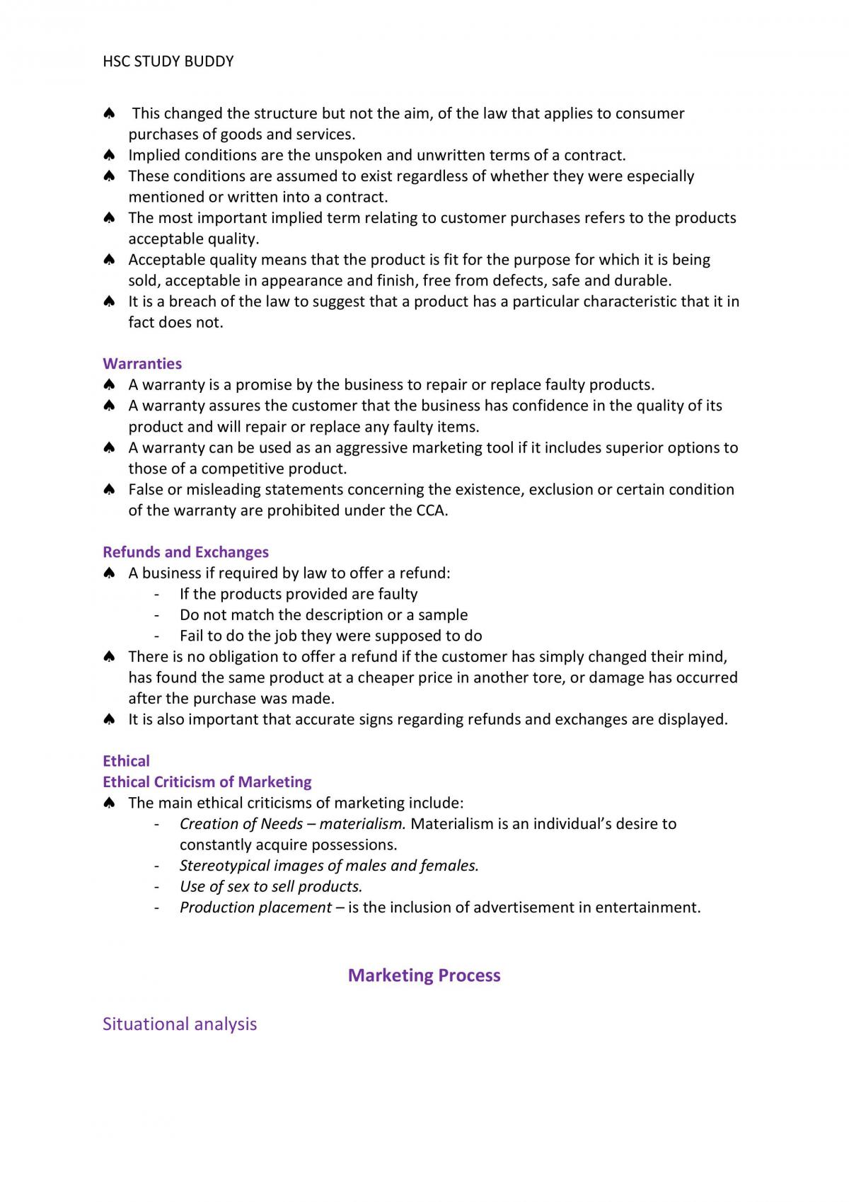 Marketing Notes | Business Studies - Year 12 HSC | Thinkswap