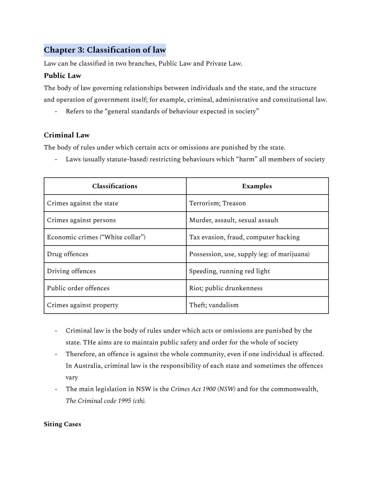 Sources of Contemporary Australian Law and Classification of Law ...