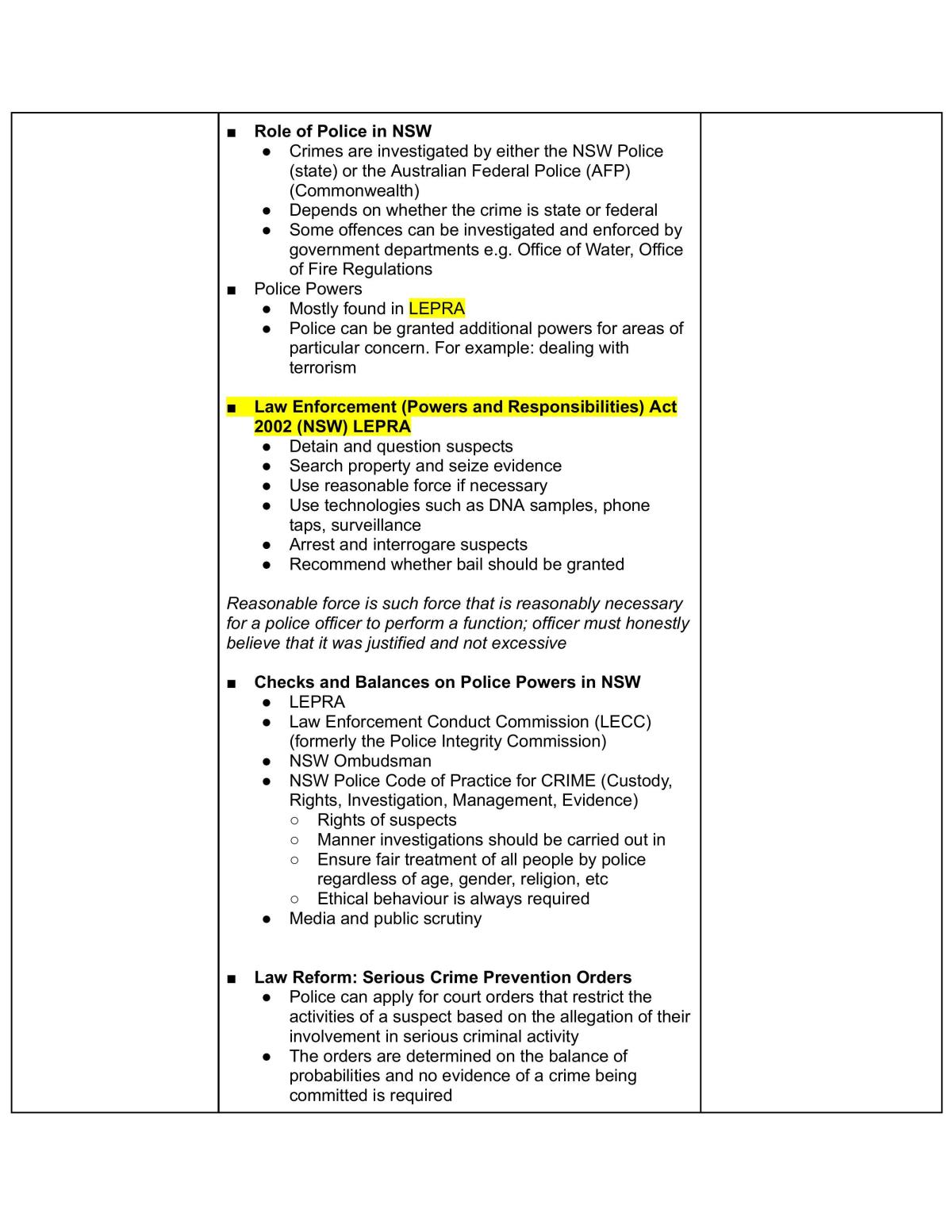 Y12 Legal Studies Notes: Crime | Legal Studies - Year 12 HSC | Thinkswap