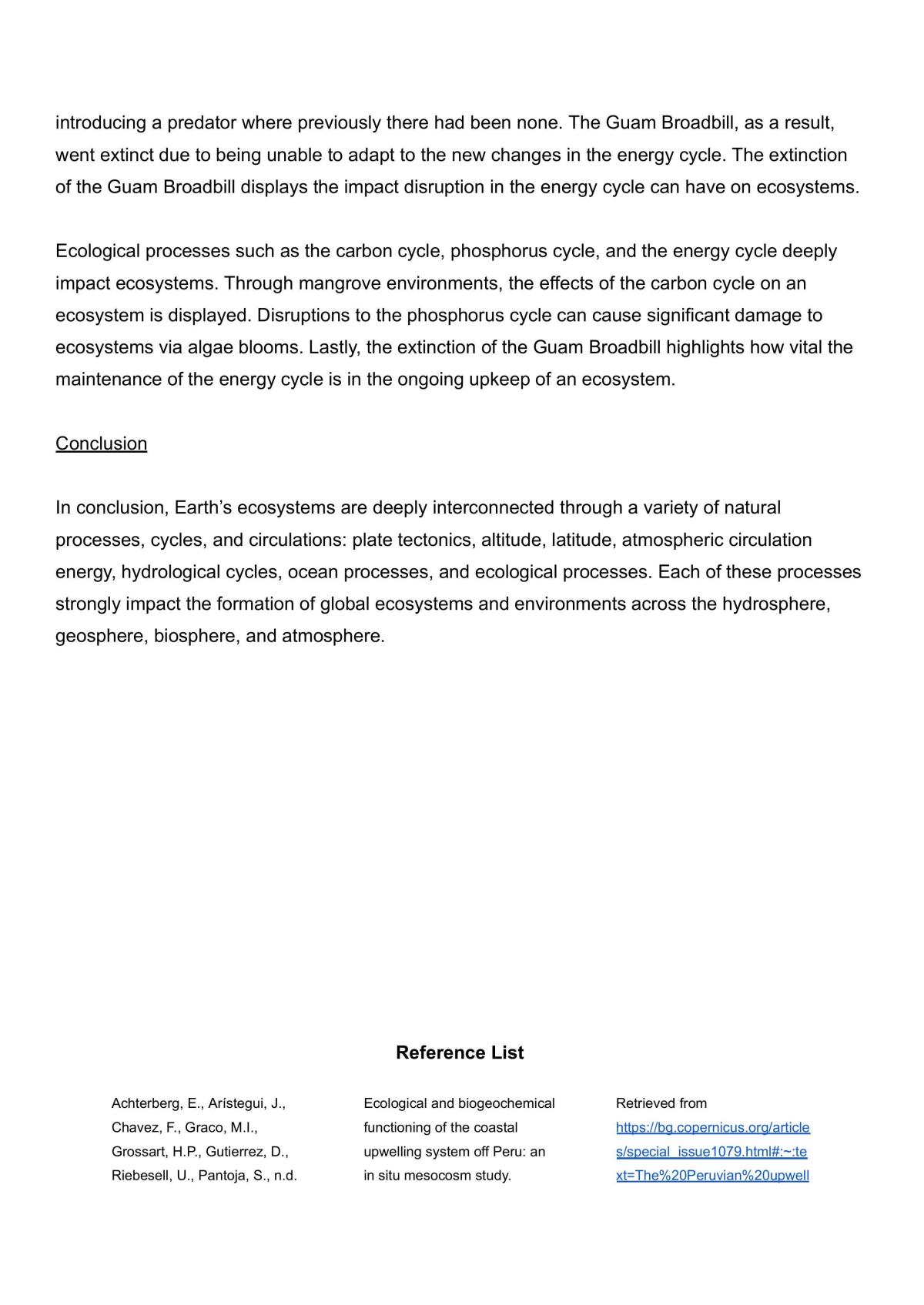 How do natural processes, cycles and circulations collectively shape ...