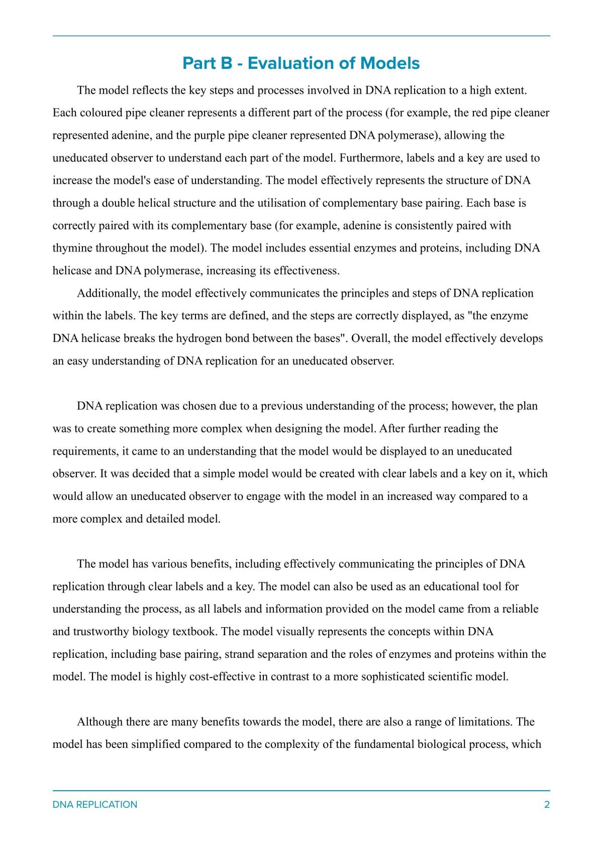 Biology Assesment Task - DNA Replication | Biology - Year 12 HSC ...