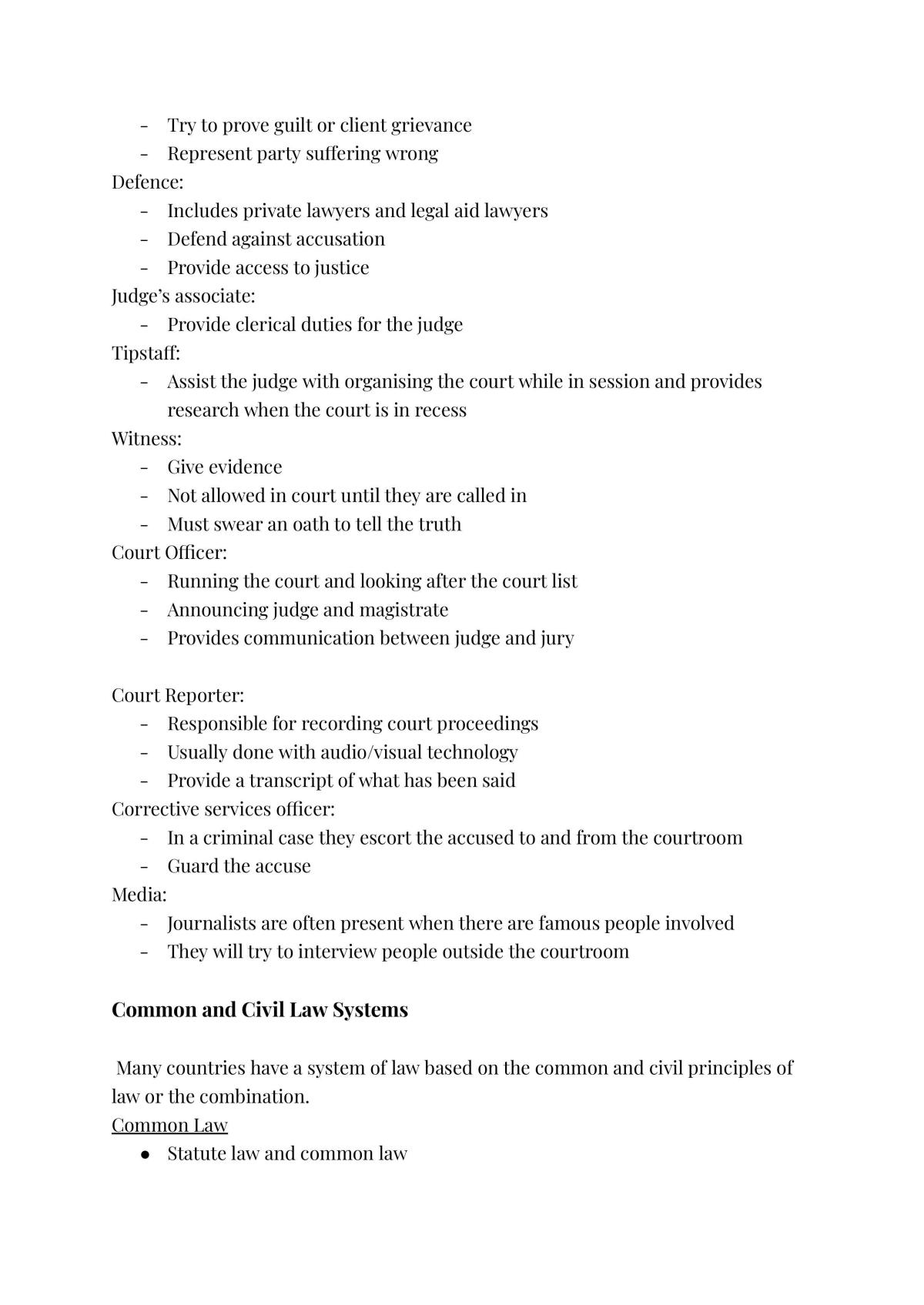 Prelim Legal Studies notes | Legal Studies - Year 11 HSC | Thinkswap
