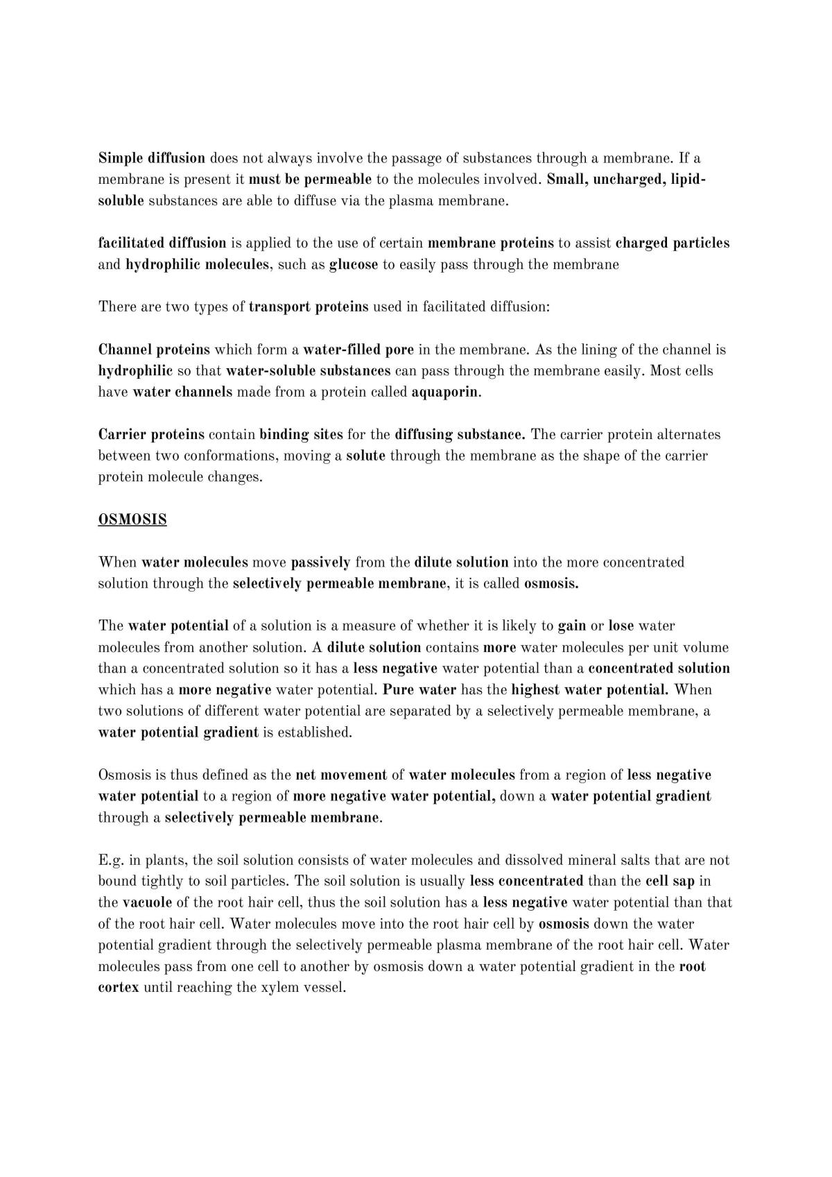 Biology Year 3 and 4 Notes. | Biology - GCE O Level | Thinkswap