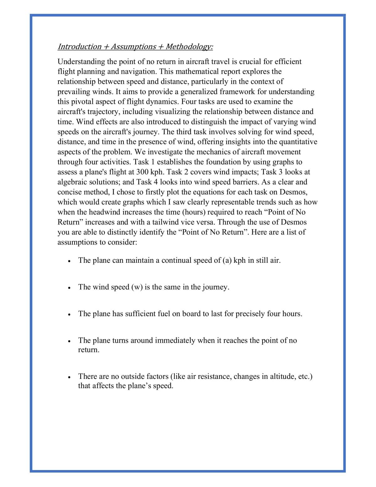 Point of No Return | Mathematics Methods - Year 11 WACE | Thinkswap