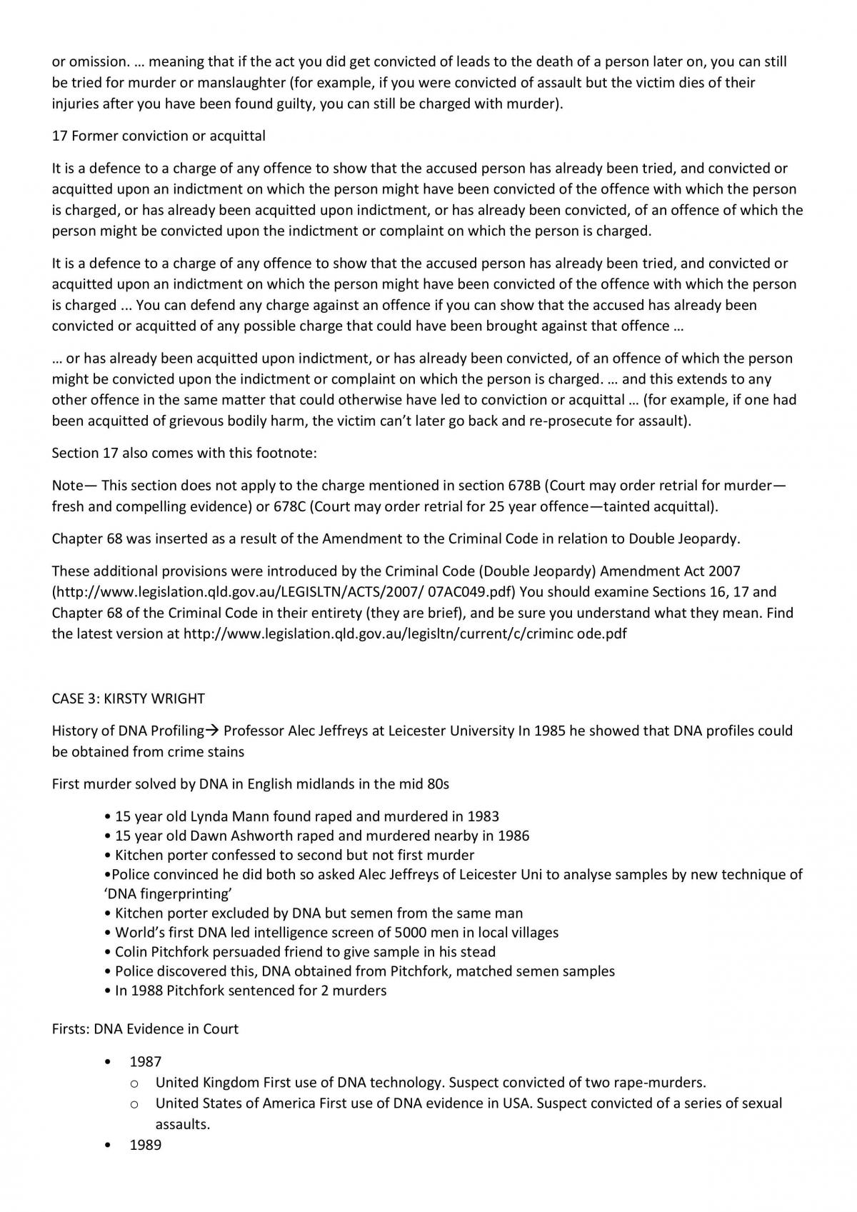 Forensic Case Studies Exam Notes | 3022NSC - Forensic Case Studies ...